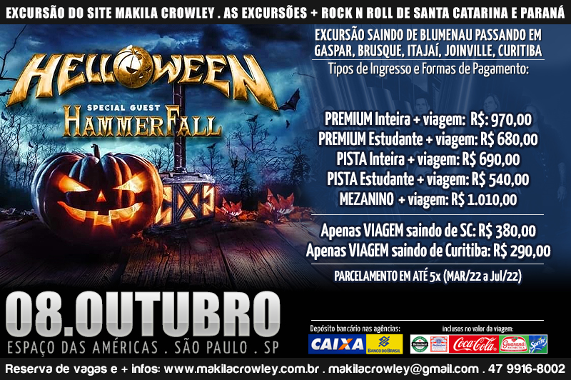 Makila Crowley - Excursões Oficiais de Santa Catarina e Paraná - , HELLFEST, WACKEN, 70000TONS ...