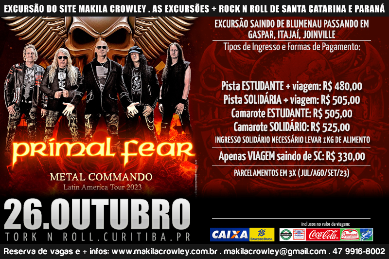 Makila Crowley - Excursões Oficiais de Santa Catarina e Paraná - , HELLFEST, WACKEN, 70000TONS ...